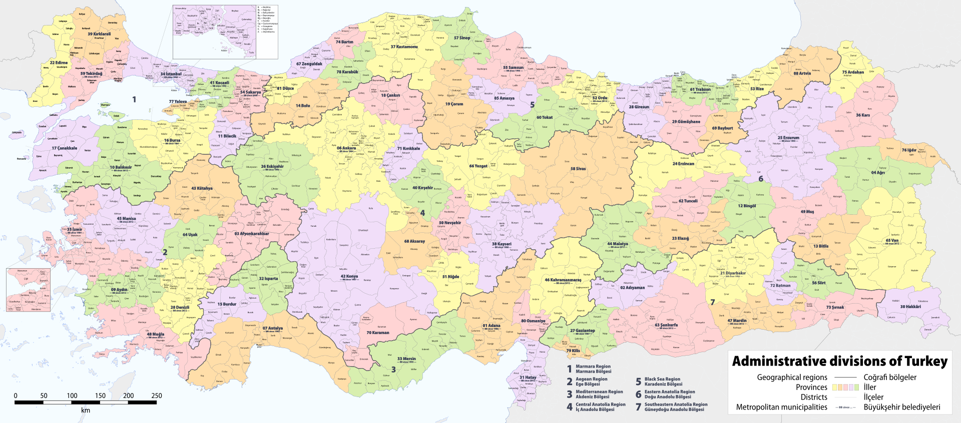 Explore Turkey's 81 Provinces Across Seven Regions
